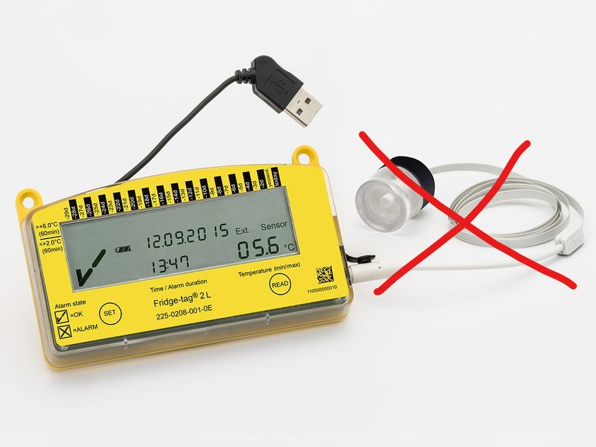 TEMP. MONITOR (Fridge-Tag2) +2-8°C/60mn, for external sensor | Unicat