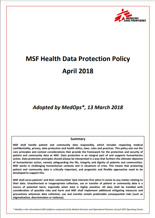 MSF Health Data Protection Policy | Unicat