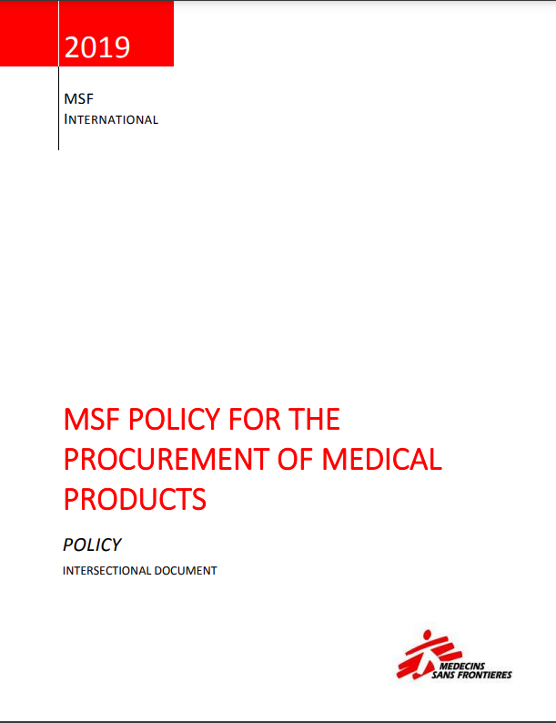 MSF Policiy for the Procurement of medical products | Unicat