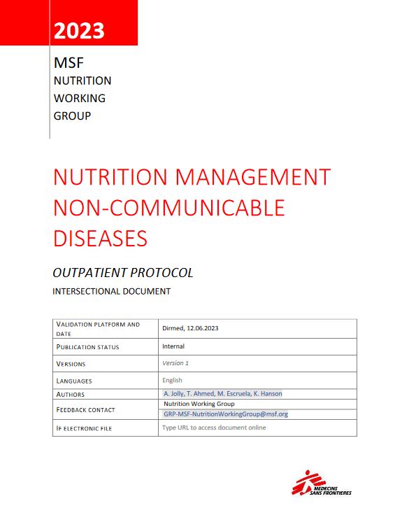 Nutrition management Non-Comm. Diseases. Outpatient protocol | Unicat